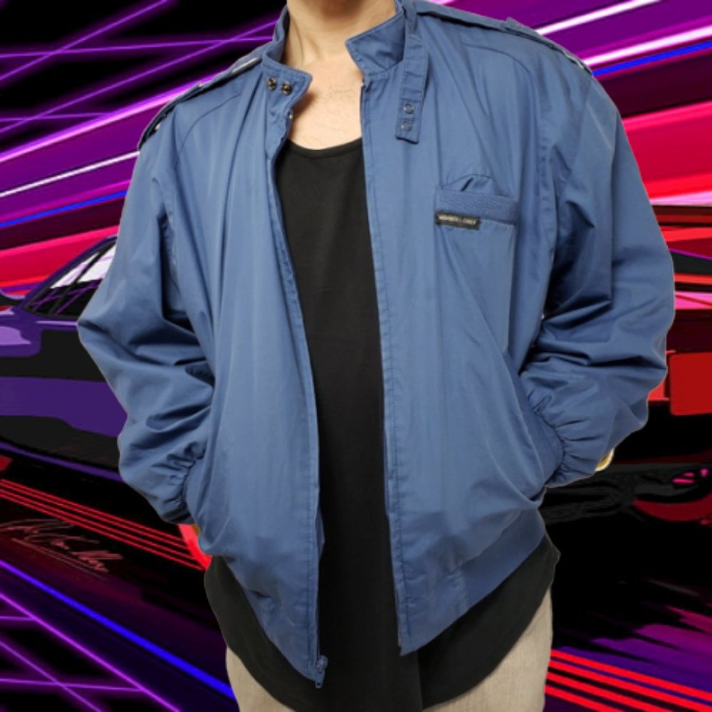 80s Members Only Cafe Racer Classic Bomber Medium - Gem